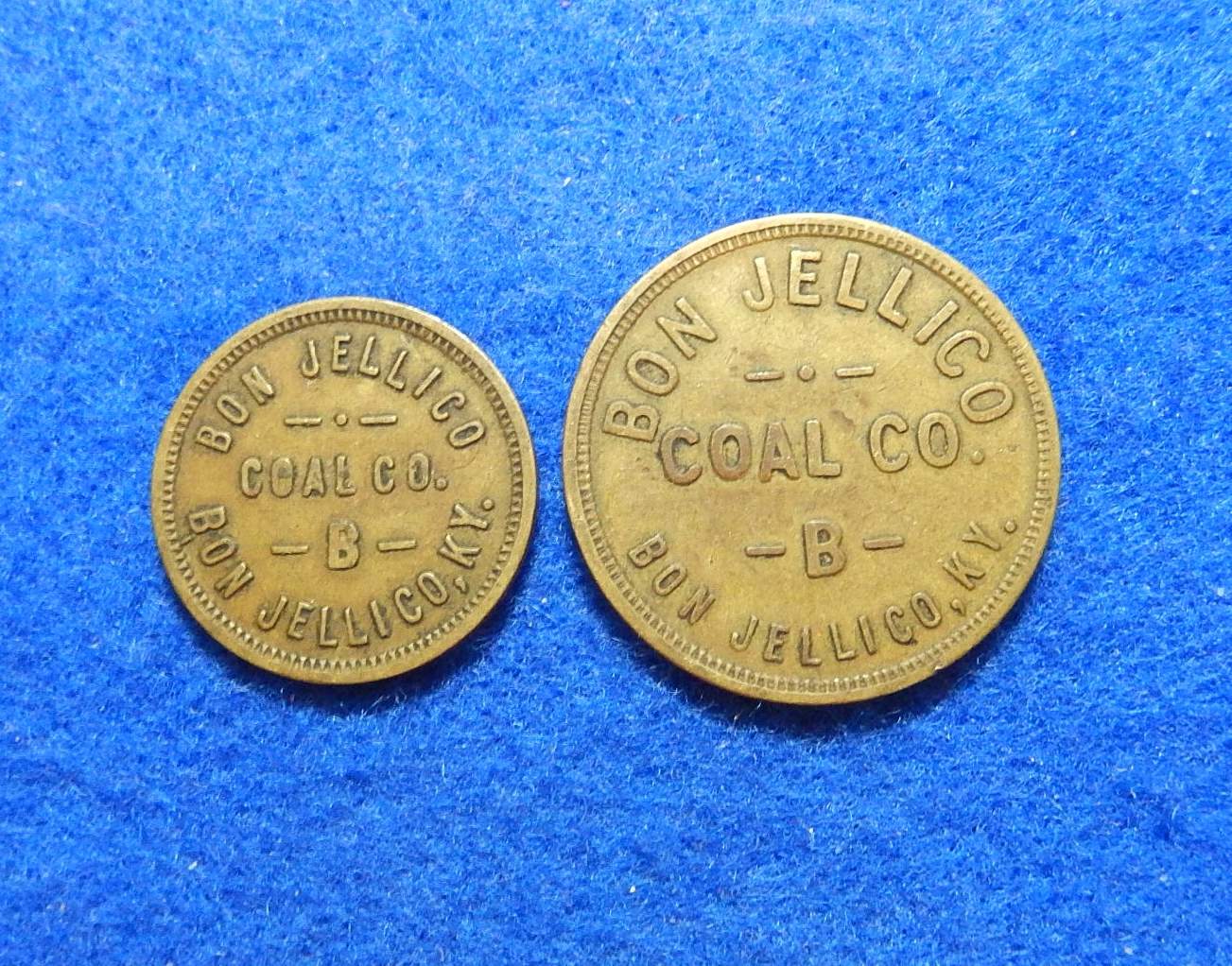 Coal Scrip Token Lot of 2: Bon Jellico Coal Company, Bon Jellico ...