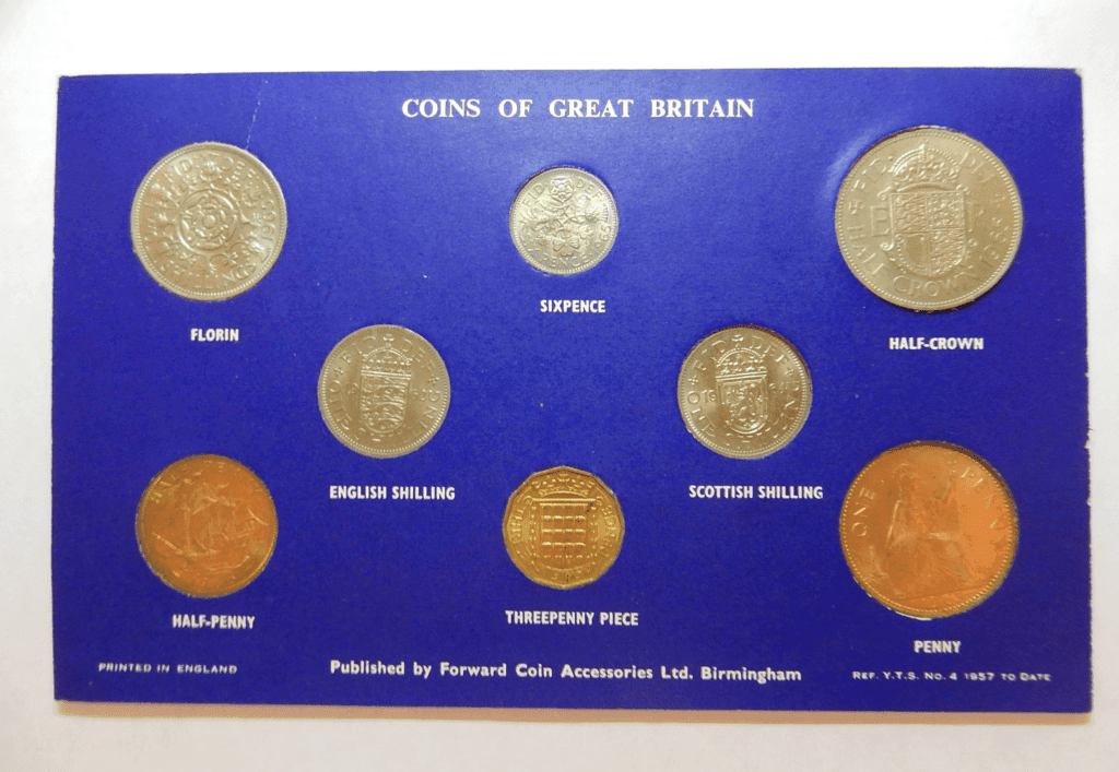 Coins of Great Britain 8 Piece Set in Holder, Dates from 1962 thru 1965 ...