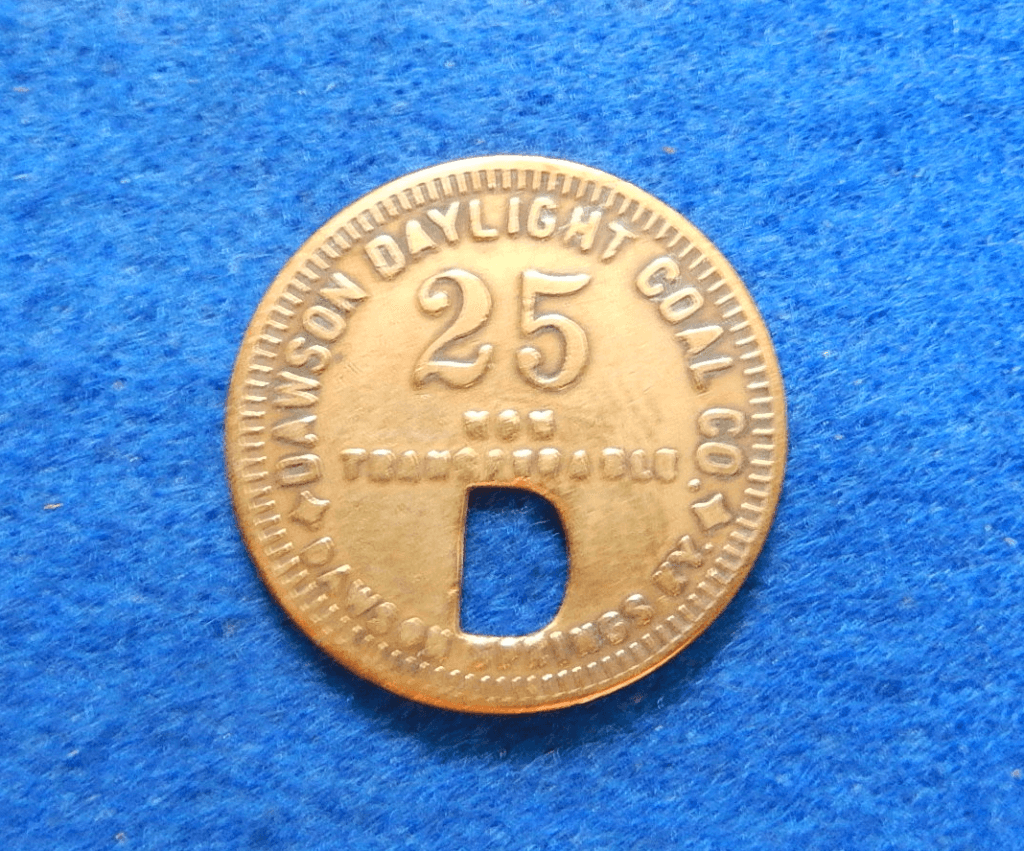 Coal Scrip Token: Dawson Daylight Coal Co., Dawson Springs Kentucky ...