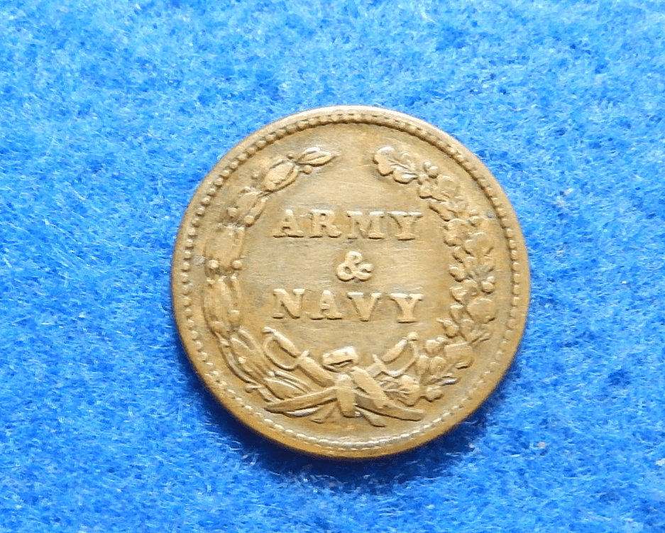 Rare Civil War Token: Vintage 1863, Army & Navy, DIE BREAK ERRORS, 19mm ...